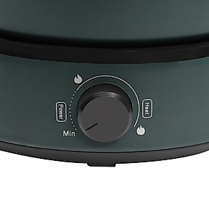 1350W 4.2Qt Electric Hot Pot with Lid, Electric Skillet, Adjustable Temperature, for Boiling Steaming Baking, 12.8 * 8.66 * 11.42 inch, 110V, Aluminum, Iron