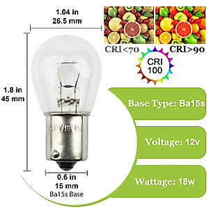 Diximus Pack of 10 Bulbs 1141 S8 Low Voltage Landscape Light Bulbs 12V 18W BA15s Bayonet 18W Lamp