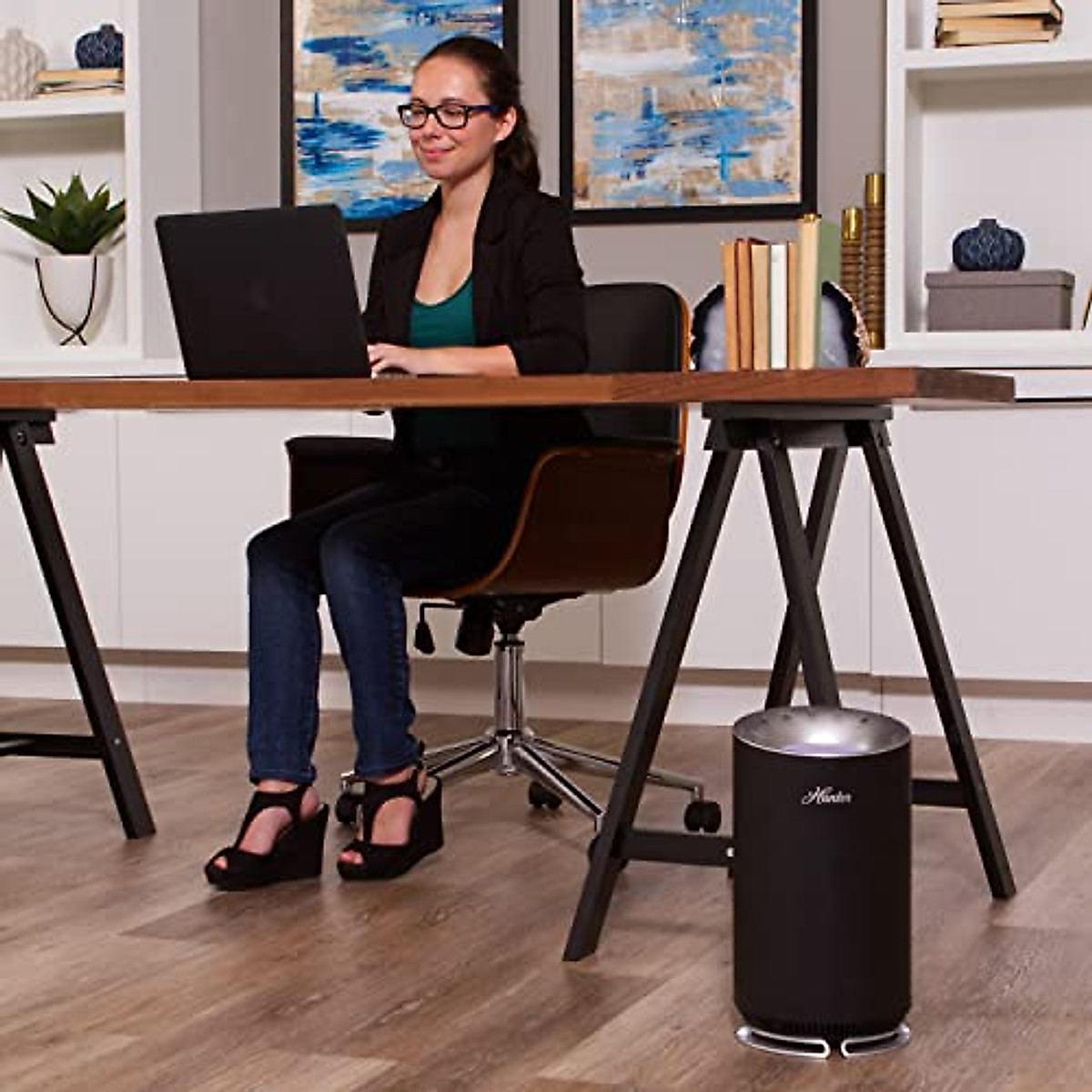 Hunter HP125 AirX EcoSilver HEPA Digital Air Purifier for Small Rooms, Black