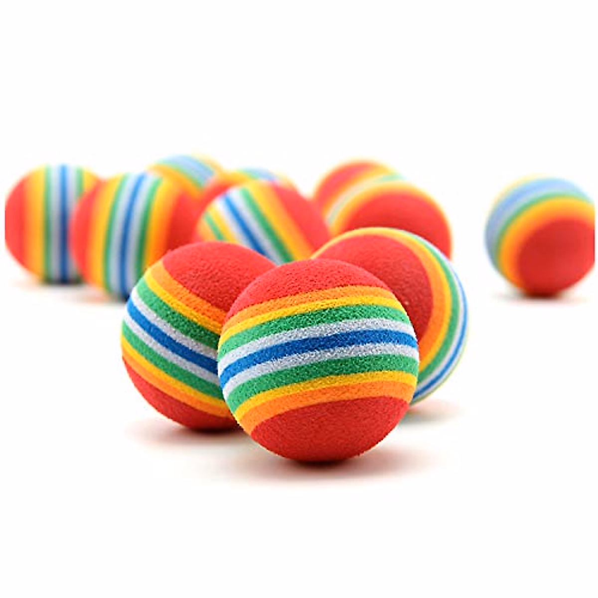 Bepets 12PCS Foam Balls for Cats, Colorful Rainbow Ball Cat Toy Sponge Ball Cat Toy Ball Soft Pet Ball Toy for Cat Puppy Kitty