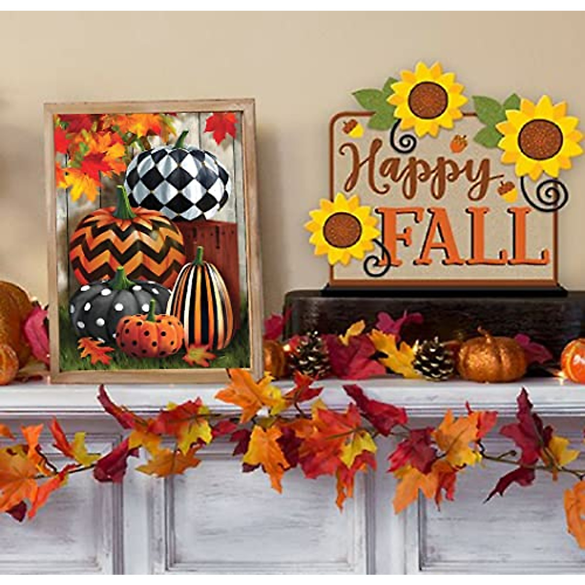 Eiazuiks Paint by Number for Adults. Thanksgiving Paint by Numbers for Adults Beginner Drawing Paintwork with 3 Paintbrushes Paint Canvas Oil Painting Fall 16” x 20”