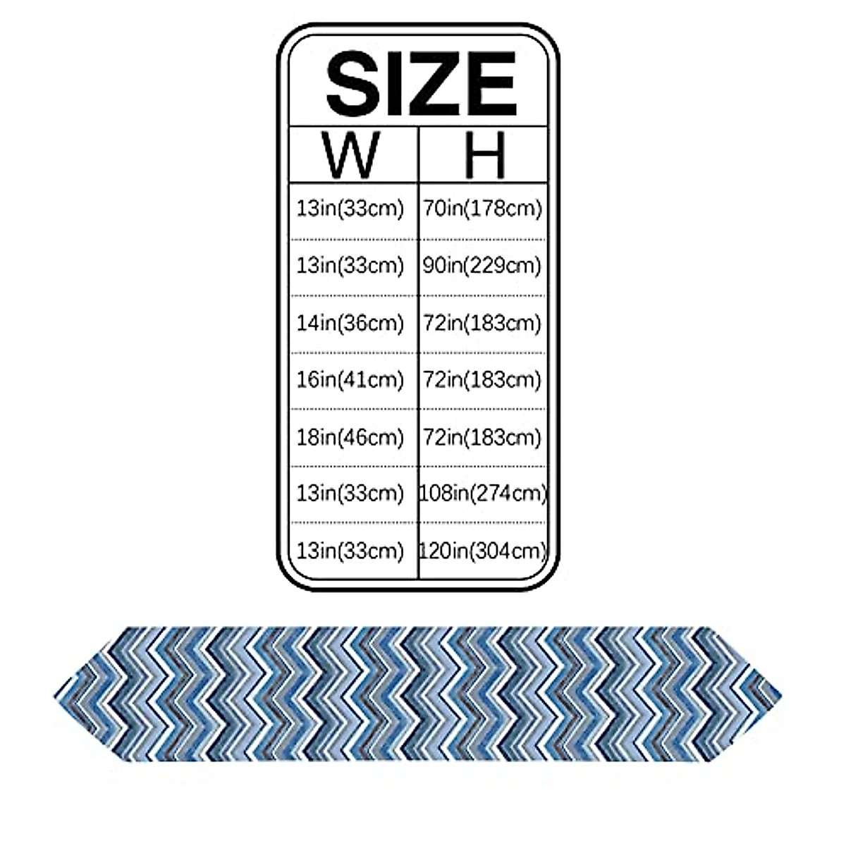 Big buy store Table Runner Zig Zag Chevron Geometric Lines Cotton Line Table Covers for Dinner Kitchen Wedding Indoor and Outdoor Parties Northern Europe Blue Table Setting Decor -13 x 72 inch