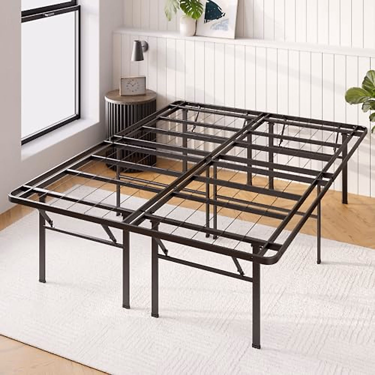 ZINUS SmartBase Heavy Duty Mattress Foundation, 18 Inch Metal Platform Bed Frame, No Box Spring Needed, Sturdy Steel Frame, Underbed Storage, King