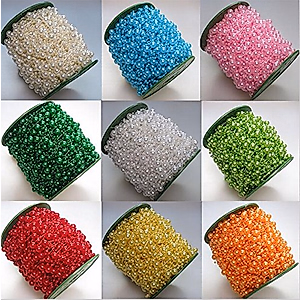 Krismile 200 Feet Roll Fishing Line Artificial Pearls Beads Chain Garland Flowers Wedding Party Decoration Products Supply (Purple)