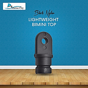 MARINE CITY Bimini Top Lightweight Black Nylon Round Inside Eye End Outer Diameter 3/4 Inches Tube for Marines – Boats – Yachts – Ships – Hardware Accessories (Pack of 2)