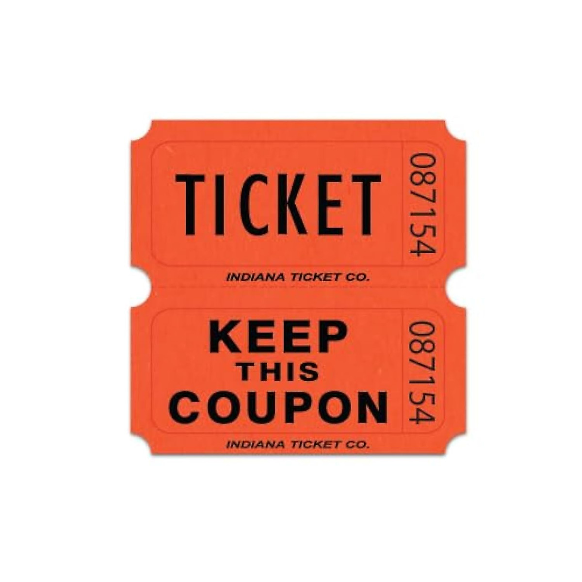 HENRY DOTS 50/50 Double Raffle Tickets - Orange - 100 Ticket Count Per Pack - Easy Tear Away Stubs for Contact Info - Raffle Drum Tickets for Drinks, Carnival, Chinese Auction, Events