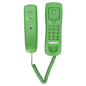 Wall Corded Telephone, Desktop Corded Phone, Landline Phone， Hotel Telephone, with Mute Pause and Redial Function, Plug and Play, for Office, Home and Hotel(Green)