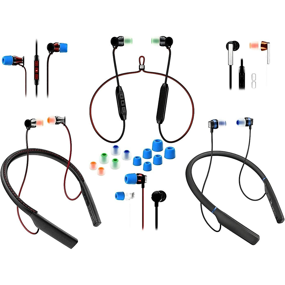 12pcs (NSY-BLMF-sB) S/M/L Premium Memory Foam and Silicone Eartips Adapters Compatible with Sennheiser (M2 IE) Momentum I and G, CX 3.00, CX 5.00, CX 7.00BT, HD1, HD1 Free and HD1 Wireless Earphones