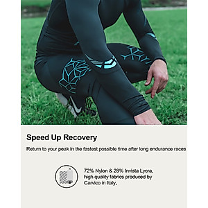 SUMARPO Compression Pants Men, Strong Power Recovery Compression Tights, Quick Dry Endurance Athletic Leggings for Knee Support, Running Marathon Triathlon