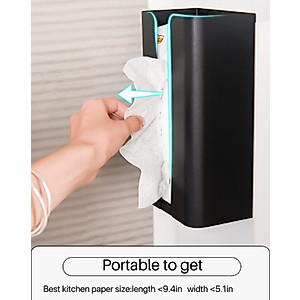 Magnetic Suction Plastic Bag Holder - Grocery Bag Dispenser - Wide Opening Plastic Bag Tissue Storage Device Without Installation - Fingerprint Resistant (Black)