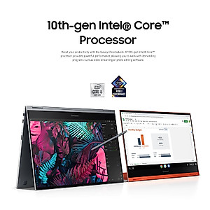 Samsung Galaxy Chromebook Google Laptop Touchscreen Flip - 13.3 4K AMOLED Display - i5-10210U - Stylus Pen - Backlit Keyboard - Wi-Fi 6 - USB C - Fingerprint (8GB RAM| 256GB SSD+256G SD Card)