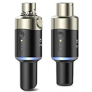 LEKATO 5.8 Ghz Wireless Microphone Transmitter Receiver Plug-on XLR Microphone Wireless System for Dynamic Microphone, Audio Mixer, DSLR Camera, PA System