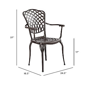 Kinger Home 5-Piece Outdoor Dining Set Patio Dining Set for 4 Cast Aluminum Table and Chairs for Garden, Backyard