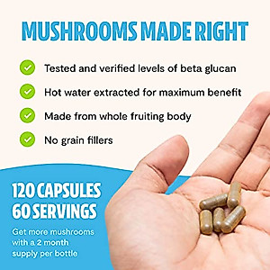 FreshCap Turkey Tail Mushroom Supplements for Immune & Digestive Health (120 Capsules)