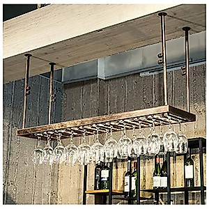 Stylish Simplicity Industrial Retro Stylish Simplicity Down Wine Rack Metal Creative Display Wine Glass Holder Household Goblet Holder Adjustable Height Restaurant Kitchen Bar Floating Wine Rack (Br