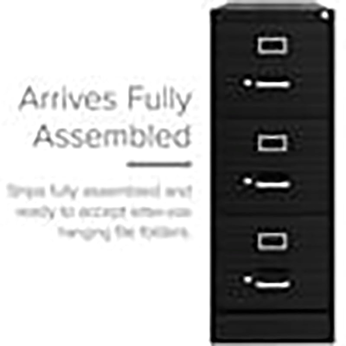 UrbanPro 22-in Deep 3 Drawer - Letter Width - Vertical Metal File Cabinet - Black - Commercial Grade - Fully Assembled