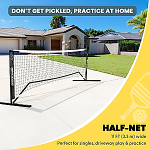 Boulder Pickleball Net - Premium USAPA Standard Full Court 22ft Pickleball Net Set with Additional 11ft Half Court Pickle Ball Tennis Net