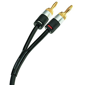 Mediabridge™ 16AWG Ultra Series Speaker Cable with Dual Gold Plated Banana Tips (6 Feet) - CL2 Rated - High Strand Count Copper (OFC) Construction - Black [New & Improved Version] (Part# SWT-06B)