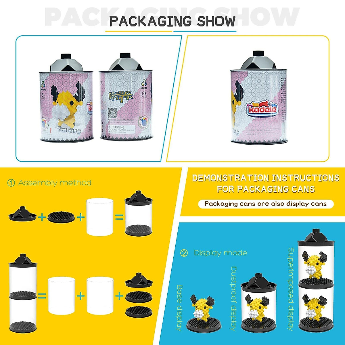 KADELE Animals Toy Building Sets，Extremely Creative and Challenging STEM Building Toys,Educational Toys for Boys and Girls Ages 8 and Up(79 Pieces)