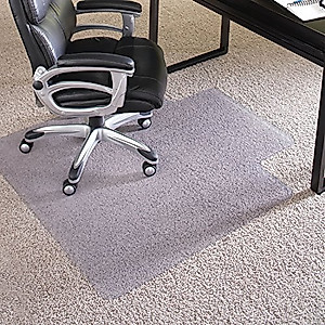 ES Robbins EverLife Anchor Bar Lipped Vinyl Chair Mat for High Pile Carpet, 45 by 53-Inch, Clear