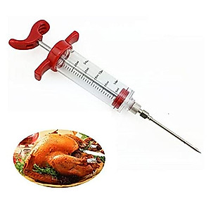 Lobonbo BBQ Meat Syringe Marinade Injector Metal Turkey Chicken Flavor Syringe Kitchen Cooking Syinge Accessories