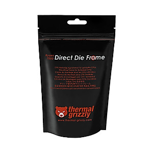 Thermal Grizzly - Direct Die Frame Ryzen 7000 - for Mounting Ryzen 7000 CPUs without The Integrated Heatspreader - Siginficantly Lowers Operating Temperatures