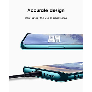 DTTO for Oneplus 7 Pro Case, Soft TPU Clear Stylish Cover All-Round Protection Anti-Falling Case with Metal Luster Edge for Oneplus 7 Pro,Sky Blue