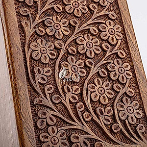 INTAJ Handmade Tree of Life Urns for Human Ashes, Adult Large Cremation Urns, Funeral Urns Engraved, Burial Urns - 185 lbs (L (9x6x5) 185 Cu/in, Tree of Life)