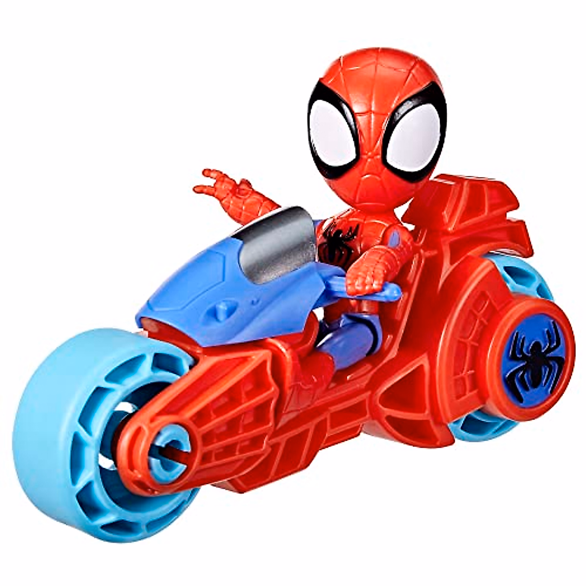 Spidey and His Amazing Friends Marvel, 4-Inch Scale Spidey Action Figure with Toy Motorcycle, Preschool Toys for 3 Year Old Boys and Girls and Up