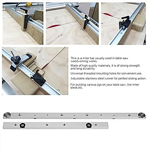 FTVOGUE Aluminium Alloy Miter Bar Slider Table Saw Miter Gauge Rod Wood Woodworking Tool (450mm/17.71inch)