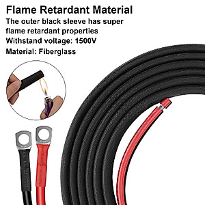 Geosiry 10 Gauge Battery Cable, 10 Gauge Wire Connect Battery and Charge Controller for Solar Panel Automotive RV Motorcycle Marine (10AWG 8FT)