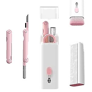 Laptop Cleaner, 7 in 1 Keyboard Cleaner Set, Computer MacBook Earphone Cleaning Kit, Tablet and Screen Dust Brush Including Soft Sweep, Swipe, 3 in 1 Airpod Cleaner Pen, Key Puller and Spray Bottle