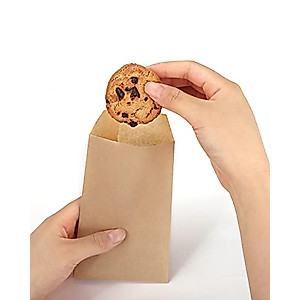 SEMNOZ 200 Pack Small Paper Bags, Natural Mini Brown Paper Bags 3.5 x 5.5 Inches, Tiny Kraft Paper Treat Bags for Cookies, Sandwiches, Snacks, Bakery, Popcorn, Candy, Gift, Party Favors