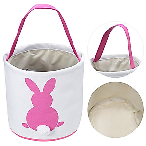 Frienda Easter Bunny Basket Gift Bags Rabbit Handbag Toys Bucket Egg Totes for Easter Hunt Party Favor Birthday Baby Shower DIY Use