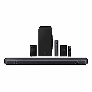 SAMSUNG HW-Q910C 9.1.2ch Soundbar w/ Wireless Dolby Audio, Rear Speaker Included, Q-Symphony, SpaceFit Sound Pro, Adaptive Sound, Game Mode Pro, Airplay 2 with Alexa Built-In