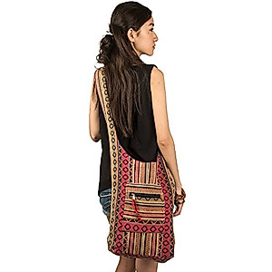 Tribe Azure Red Hobo Messenger Shoulder Bag Large Roomy School Sling Travel Camping Beach Cross body