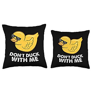 Cute Duck Tees Rubber Funny Duck Throw Pillow, 16x16, Multicolor