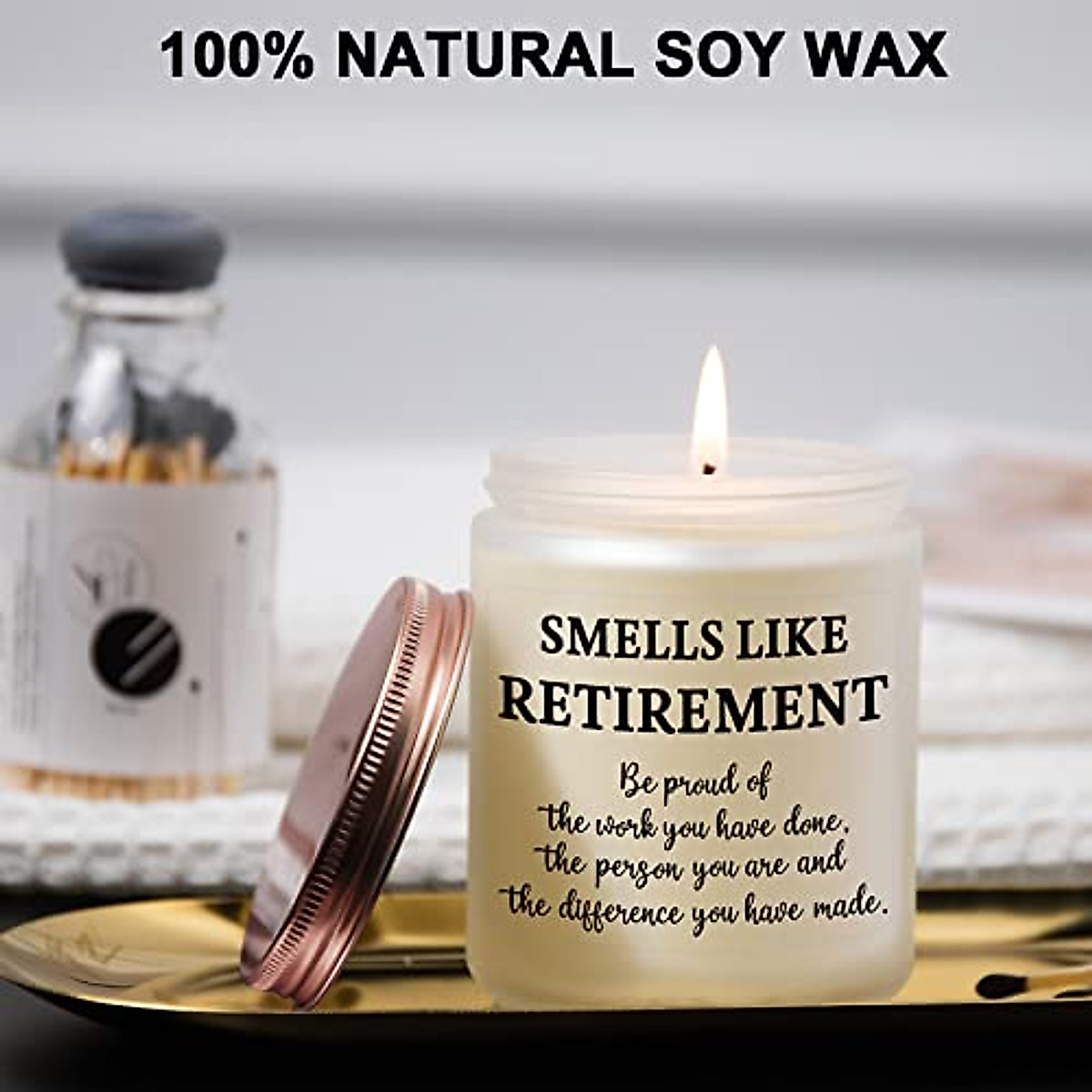 Scented Candles Retirement Gifts for Women or Men, Best Happy Retirement Gift for Mom Sister Grandma Her Friend Coworker Teacher Boss Employee Retire Presents, Lavender