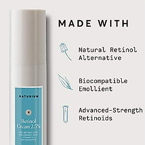 Naturium Retinol Complex Face Cream 2.5% Plus Bakuchiol & Biomimetic Lipids, Moisturizing Skin Repair Facial Cream, 1.7 oz