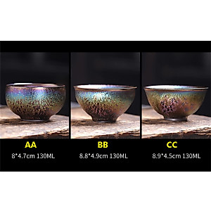 HAPPYDOG Colorful JianZhan Tenmoku Tea Cup Bowl Ancient Chinese Crafts Mug Designer Collection Ceremony Ancient Style HandWork Made (AA)