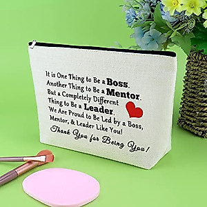 Mentor Appreciation Gift Boss Thank You Gifts Makeup Pouch Bag Leader Boss Day Gift Retirement Birthday Gift for Boss Lady Manager Office Farewell Gifts Leaving Away Gift New Job Gift Christmas Gift