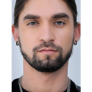 Vintage Rune Hoop Earrings for Male Black Punk Norse Vikings Stuff Amulet