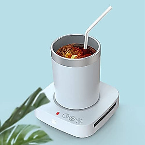 GOWENIC Coffee Mug Warmer and Cooler, 2 in 1 Beverage Warmer and Drink Cooler with Mug, Desktop Electric Beverage Warmer, Coffee Cup Warmer for Coffee Milk Tea(US)