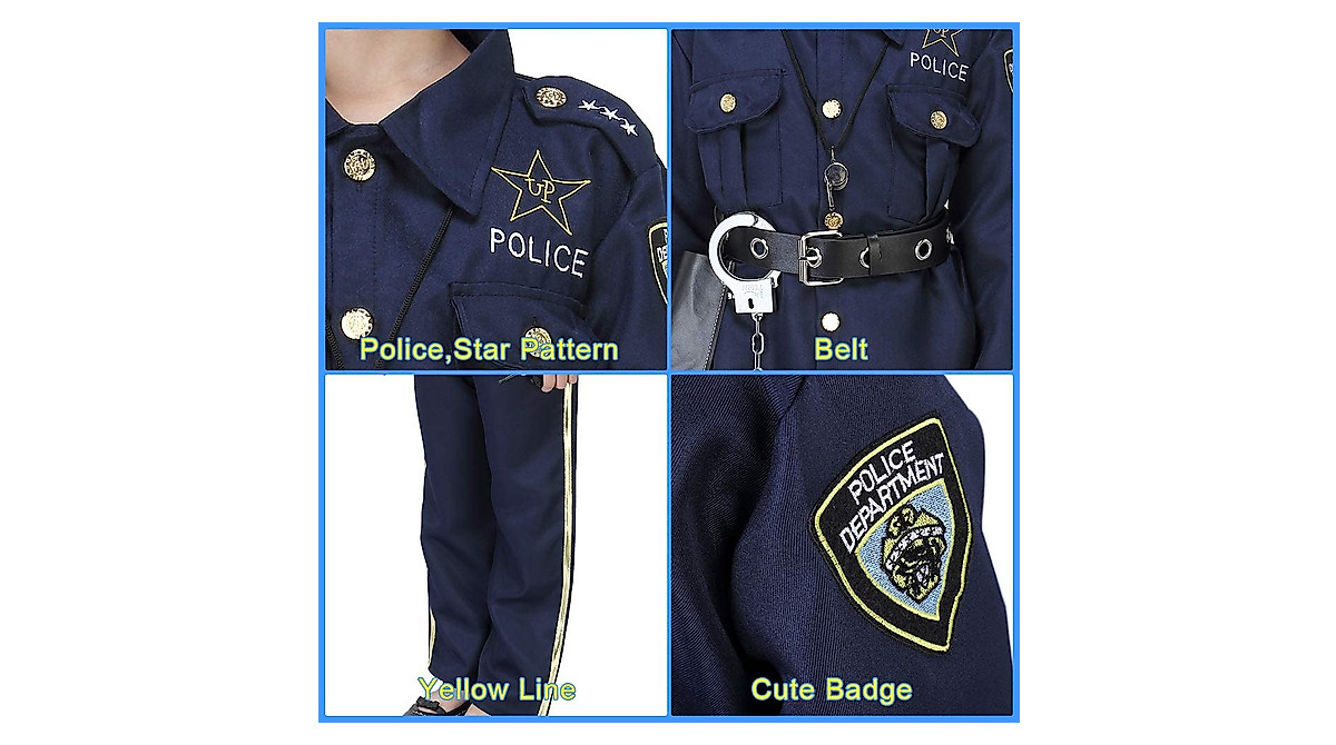 Twister.CK Kids Police Costume for Halloween Fun