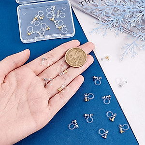 PH Pandahall 24pcs Transparent U Type Earring Findings Alloy Invisible Clip on Earring Converter Non-Pierced Earrings Painless Allergy-free Resin Earring Components for Non Pierced Ears