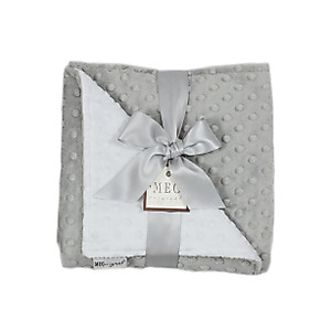 MEG ORIGINAL Minky Dot Baby Blanket Gray/White (Snuggle (30 x30 inches))