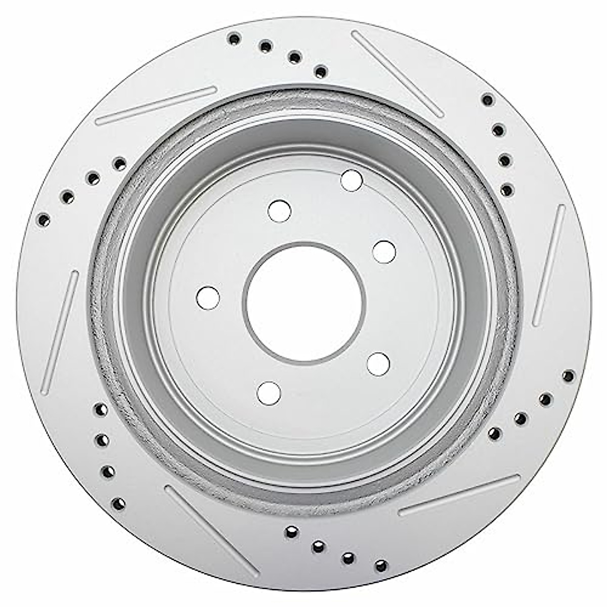 VIRAZE 2pcs Disc Brake Rotor Set Rear Left Driver and Right Passenger Side Coated Cast Iron Performance Drilled and Slotted 2882970058