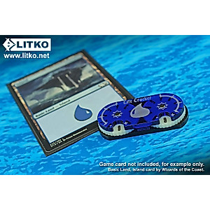 LITKO Life Counter Wheel | Point Tracker Dial | 0-99 | Compatible with Magic: The Gathering Card Game | Island (Blue)