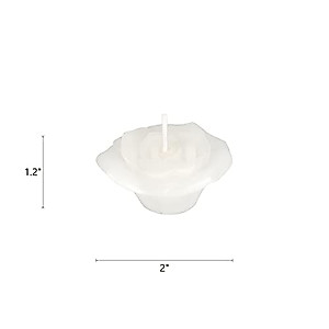 Mega Candles 12 pcs Unscented White Floating Rose Petals Flower Candle, Hand Poured Paraffin Wax Candles 2 Inch Diameter, Home Décor, Wedding Receptions, Baby Showers, Birthdays, Parties & More