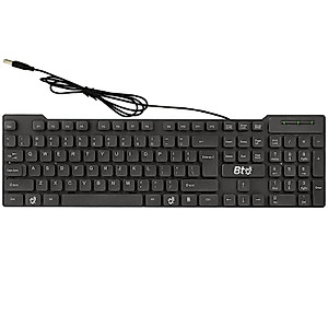BTO USB Wired Keyboard, 104 Keys with Numeric Pad, Anti Spill and Dust Proof, Slim and Flexible Design, Compatible with Laptop Notebooks, Desktops PCs, Tablets, Towers, Windows 7, 8, 10, 11